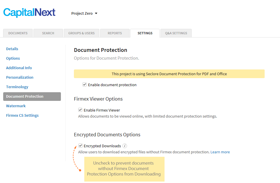 Encrypted Documents Options – Firmex Knowledge Base